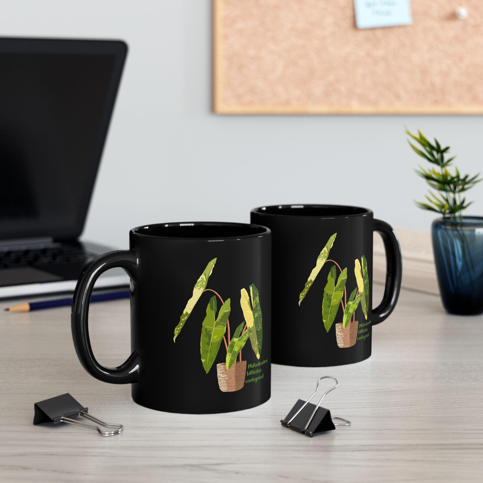 Philodendron Billietiae Variegated Plant Lover Mug - Black - Etsy