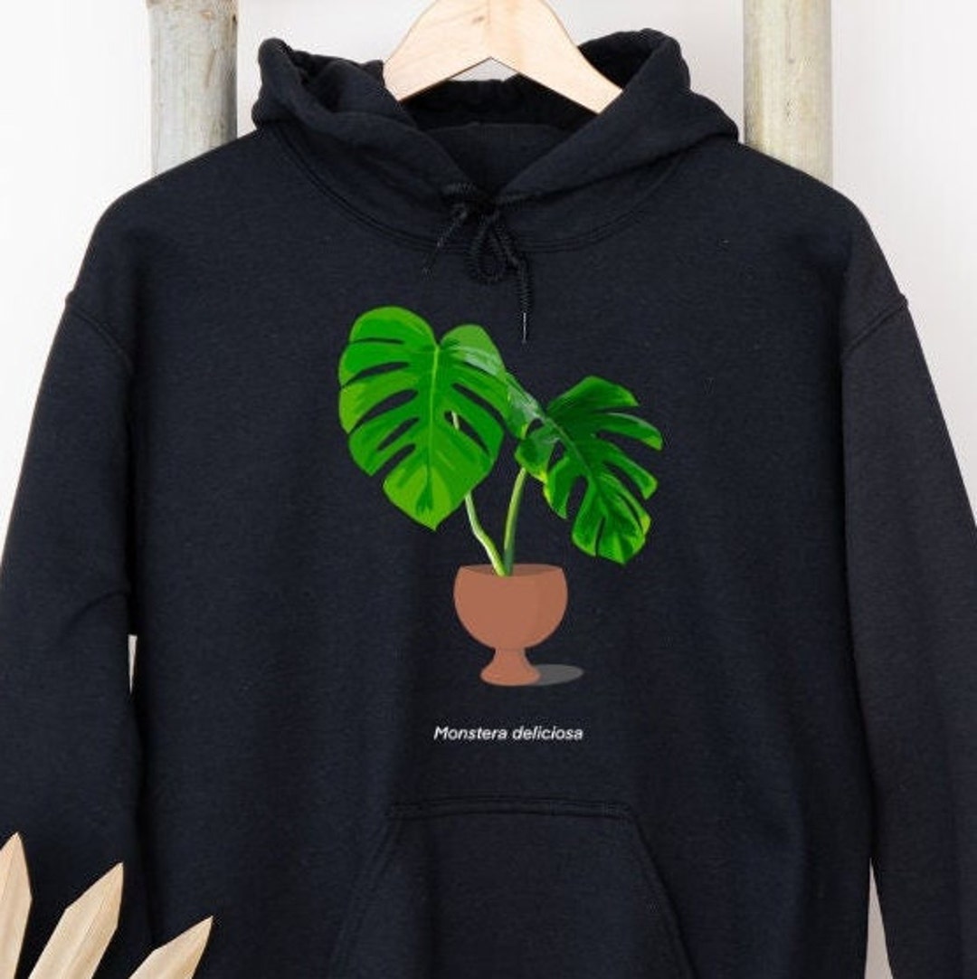 Monstera Deliciosa Plant Hoodie, Original Monstera Design, Plant ...