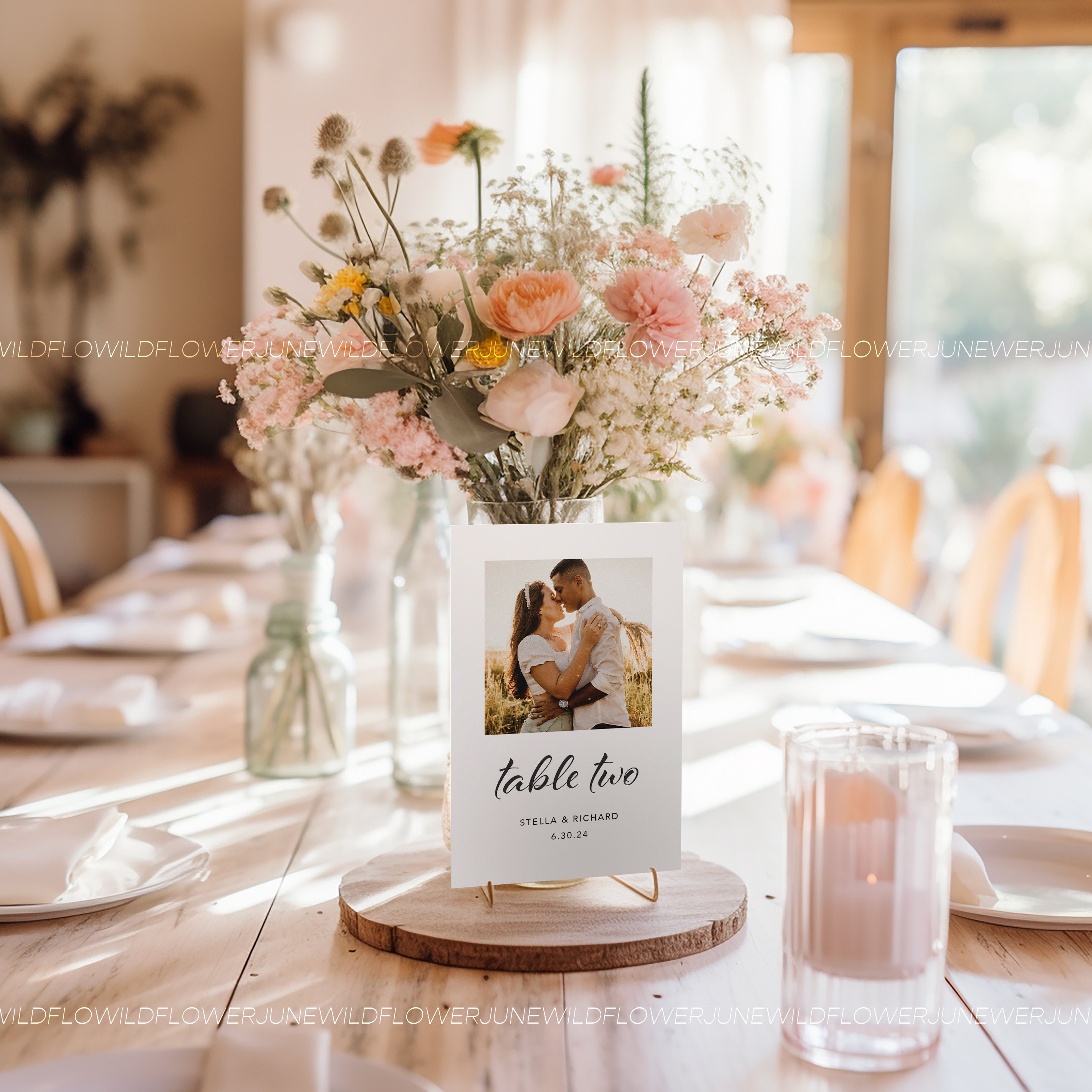 Boho Floral Sign Mockup, 4x6 Table Sign Mockup, 4x6 Wedding Mockup ...