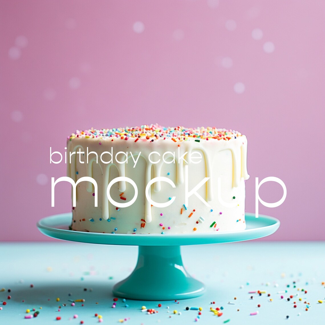 Cake Topper Mockup Birthday Cake Mockup Photo of Cake - Etsy