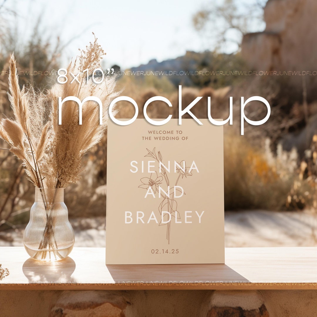 Wedding Sign Mockup, Gift Sign Mockup, 8x10 Sign PSD Mockup, Wedding ...