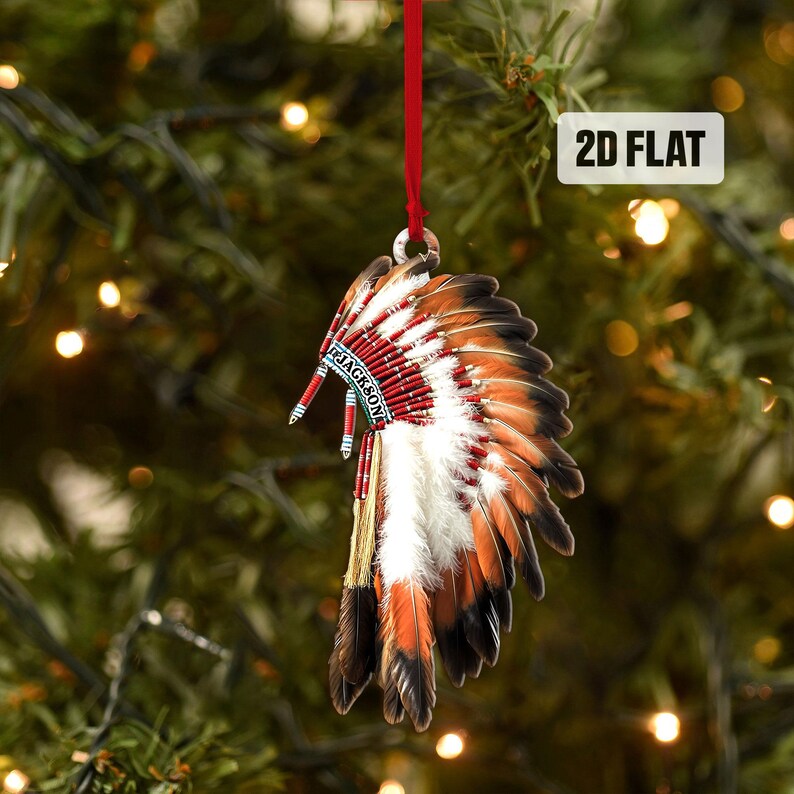 Personalized Native American Layered Wood Ornament, Custom Name ...