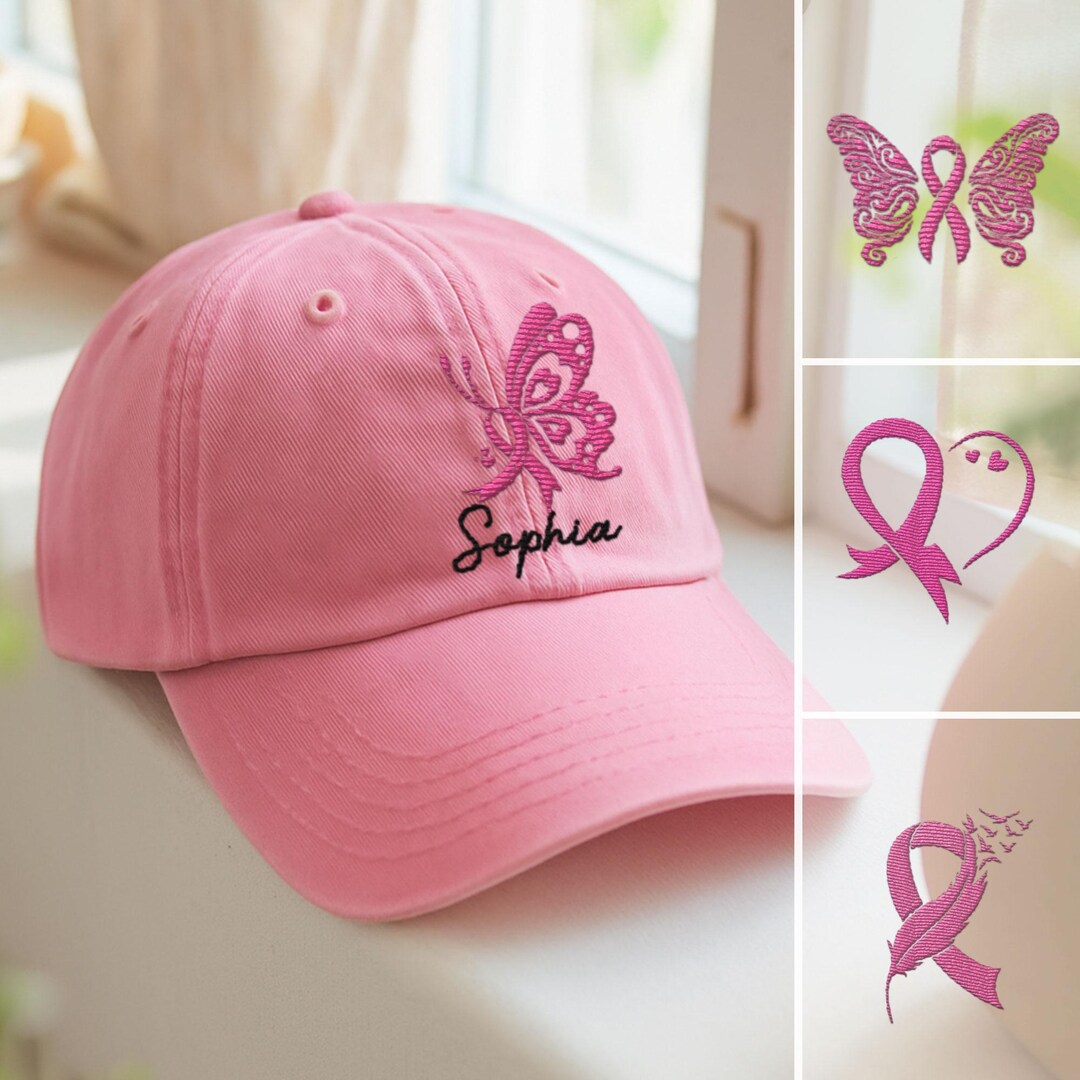 Custom Embroidered Breast Cancer Cap, Embroidered Breast Cancer Hat ...