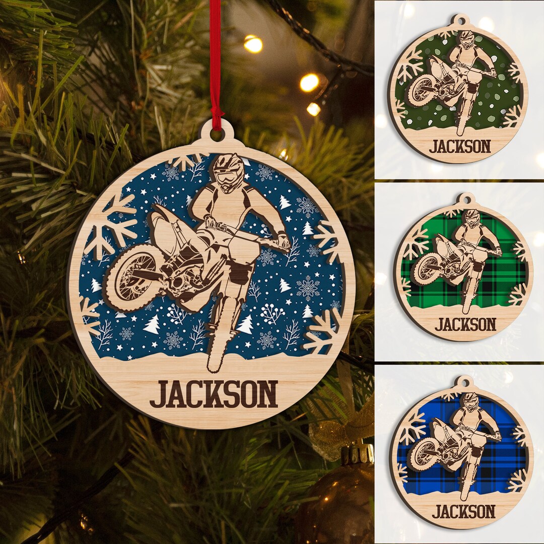 Personalized Motocross Layered Wood Ornament, Custom Dirt Bike ...