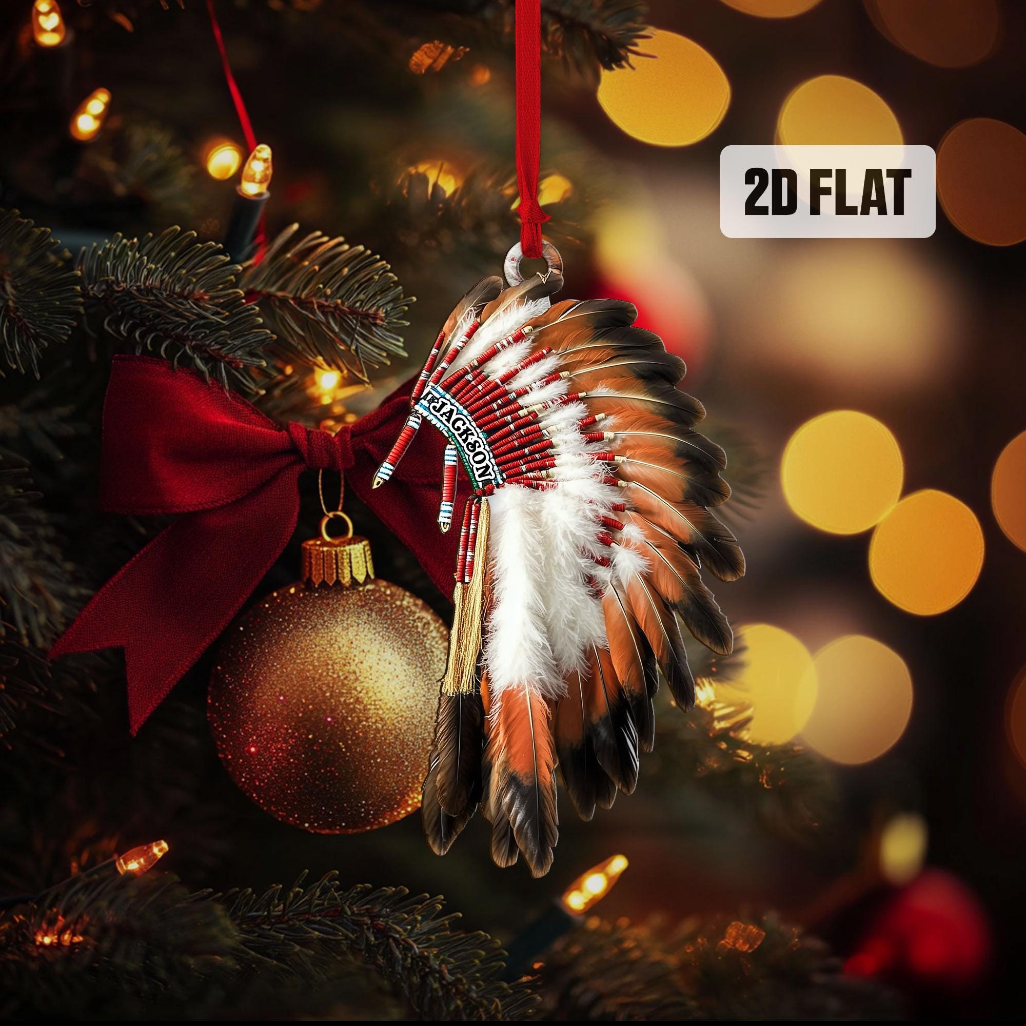 Personalized Native American Layered Wood Ornament, Custom Name ...