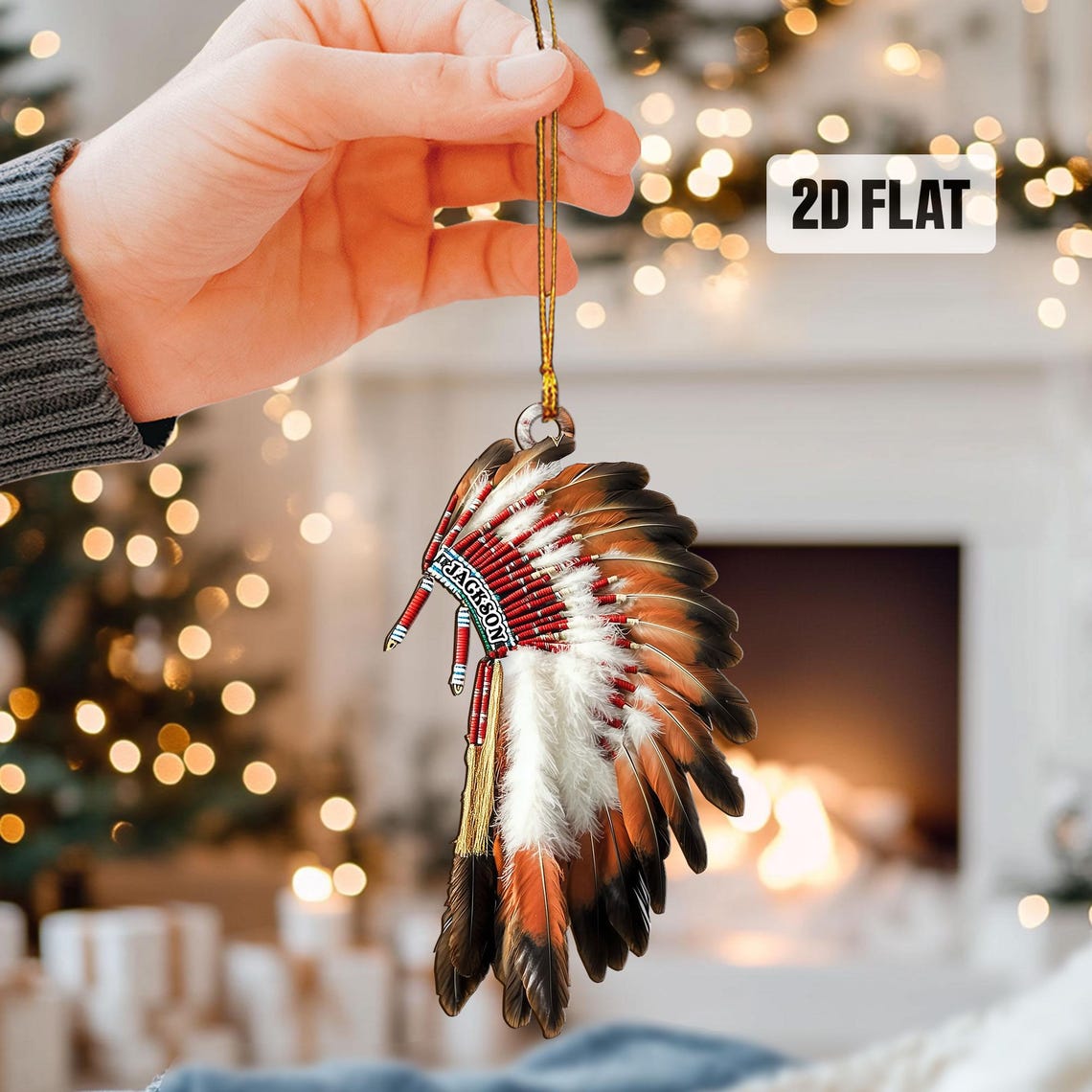 Personalized Native American Layered Wood Ornament, Custom Name ...
