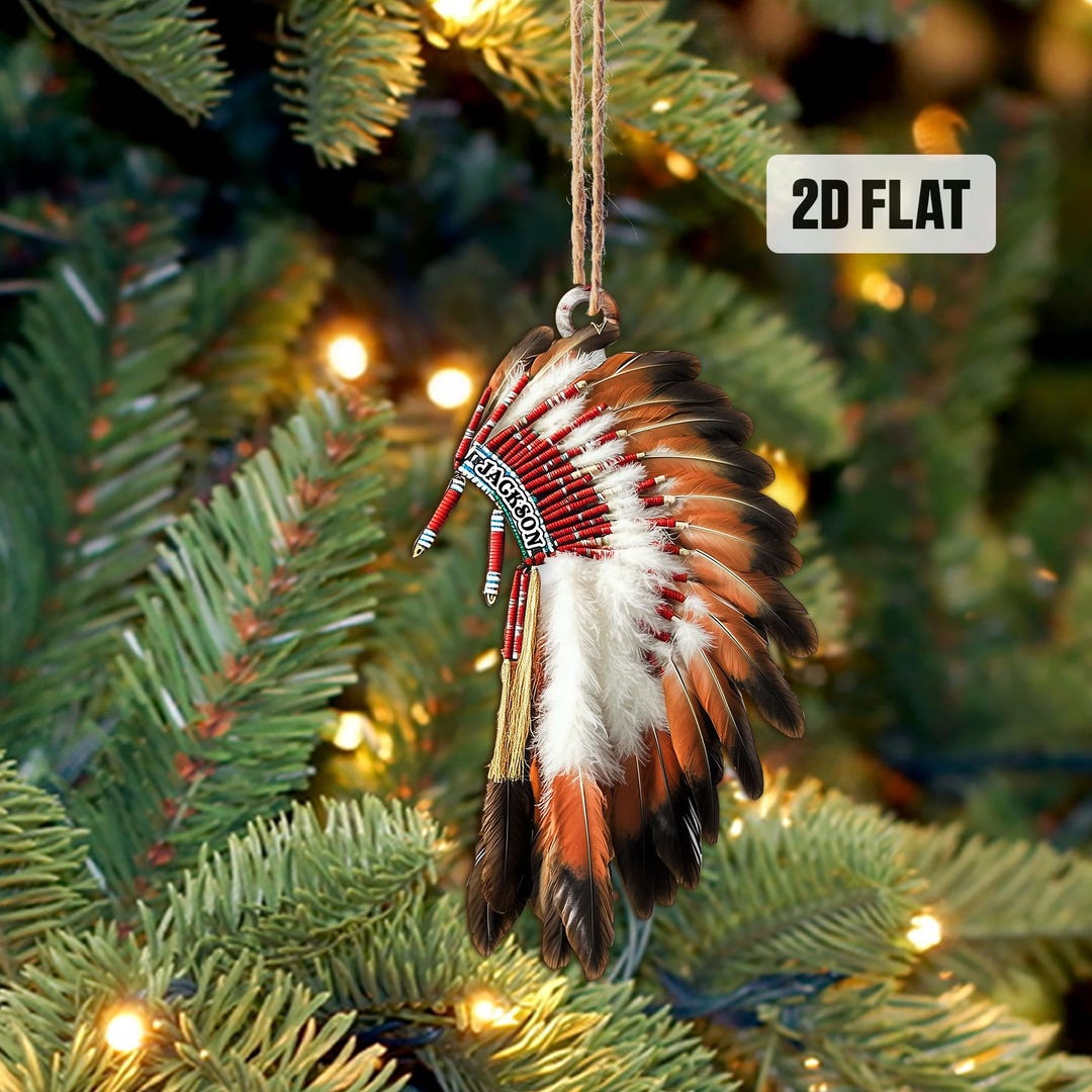 Personalized Native American Layered Wood Ornament, Custom Name ...