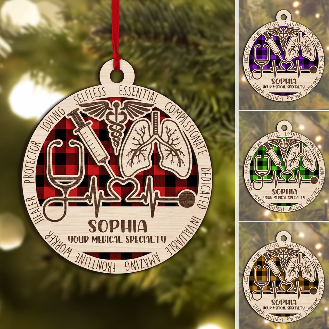 Personalized Respiratory Therapist Layered Wood Ornament, Custom ...