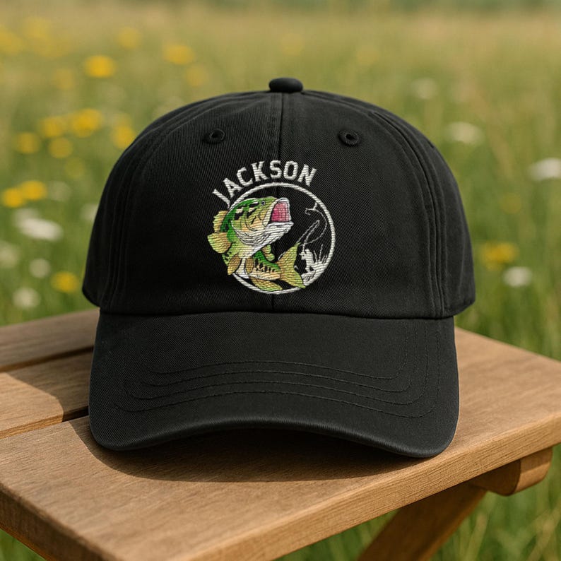 Custom Embroidered Fishing Cap, Embroidered Fishing Hat, Embroidered ...