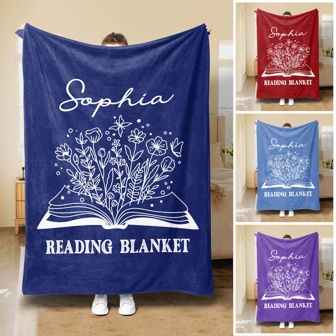 Personalized This is My Reading Blanket, Book Soft Cozy Sherpa Fleece ...