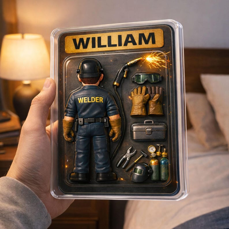 Personalized Welder Acrylic Plaque, Custom Figure Acrylic Block Plaque ...