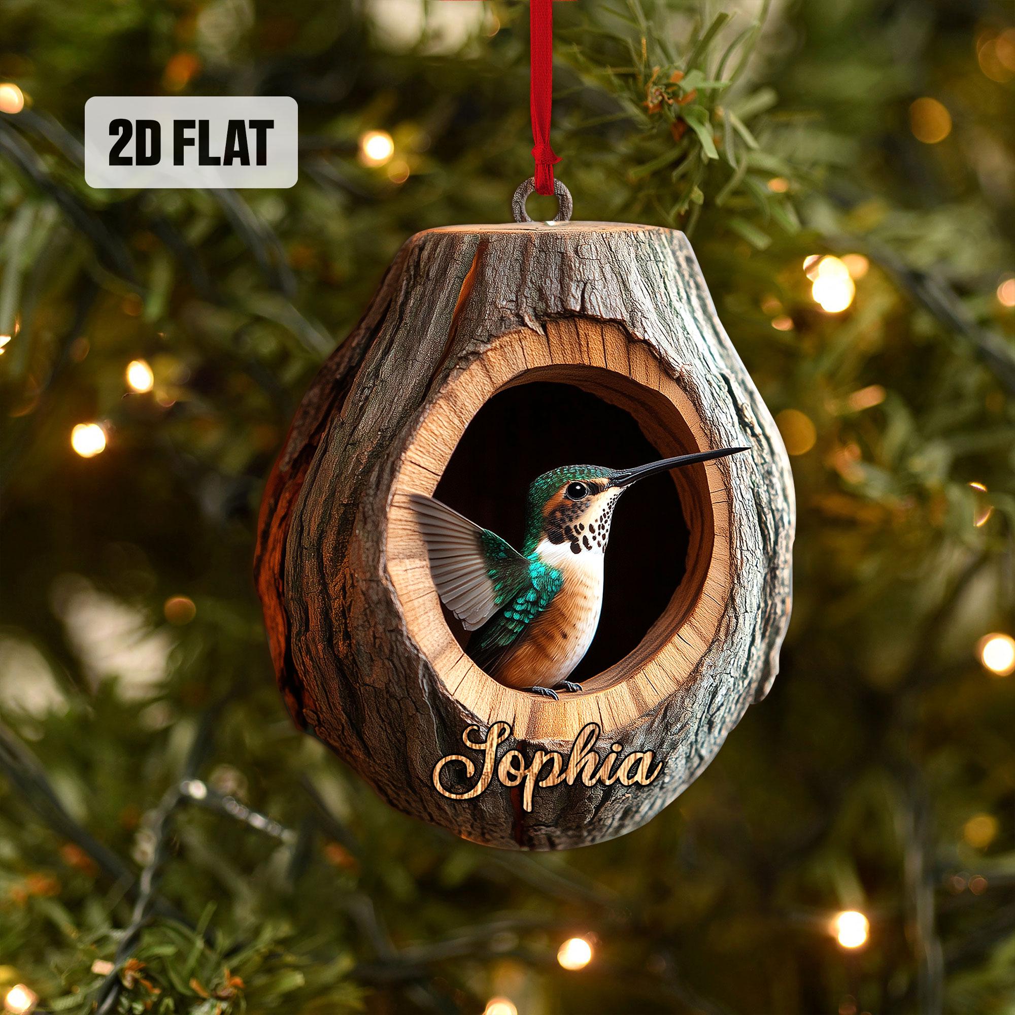 Personalized Hummingbird 2D Flat Ornament, Hummingbird Rearview Mirror ...