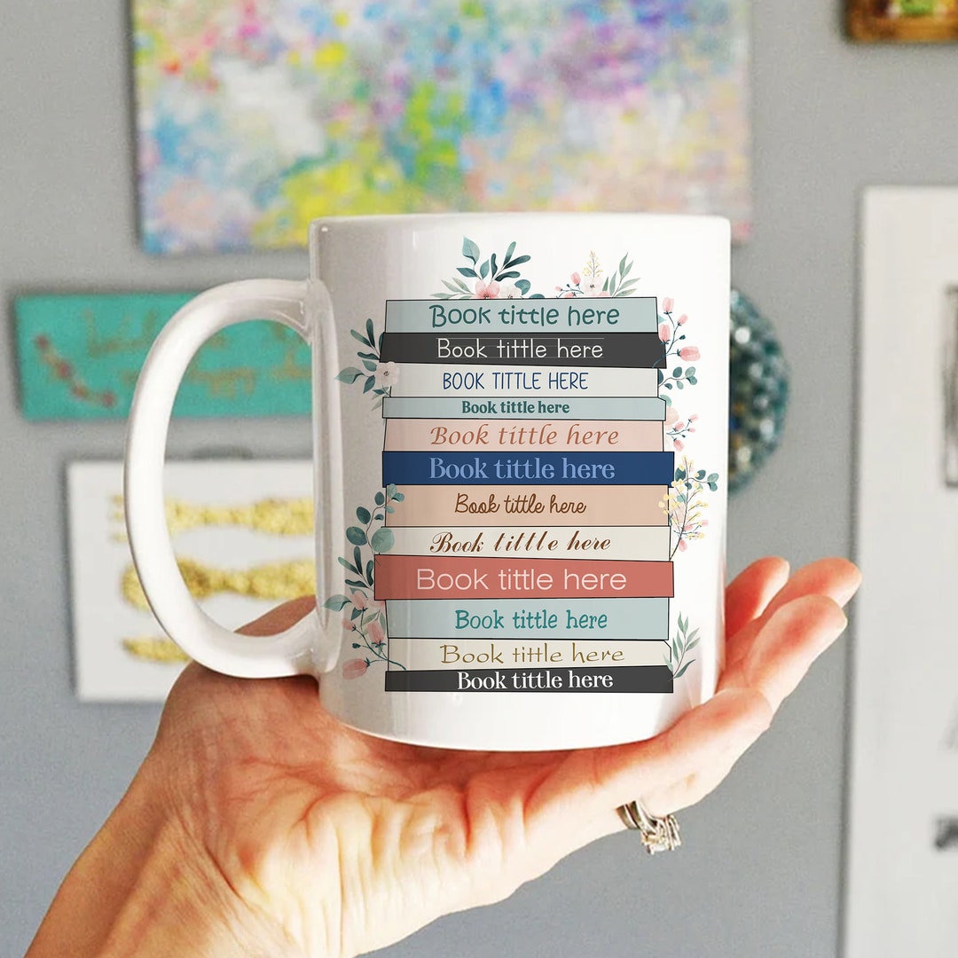 Personalized Book Mug, Favorite Book Mugs, Favorite Bookshelf Coffee ...