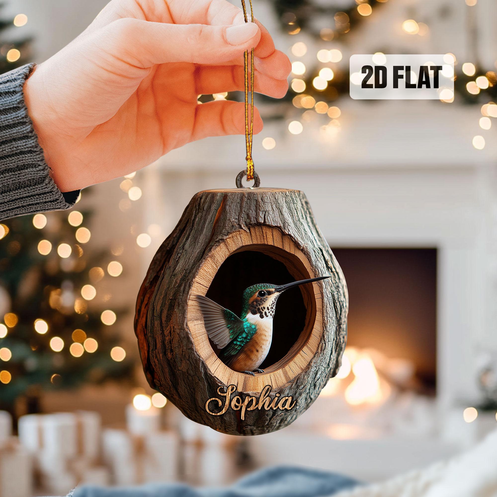 Personalized Hummingbird 2D Flat Ornament, Hummingbird Rearview Mirror ...