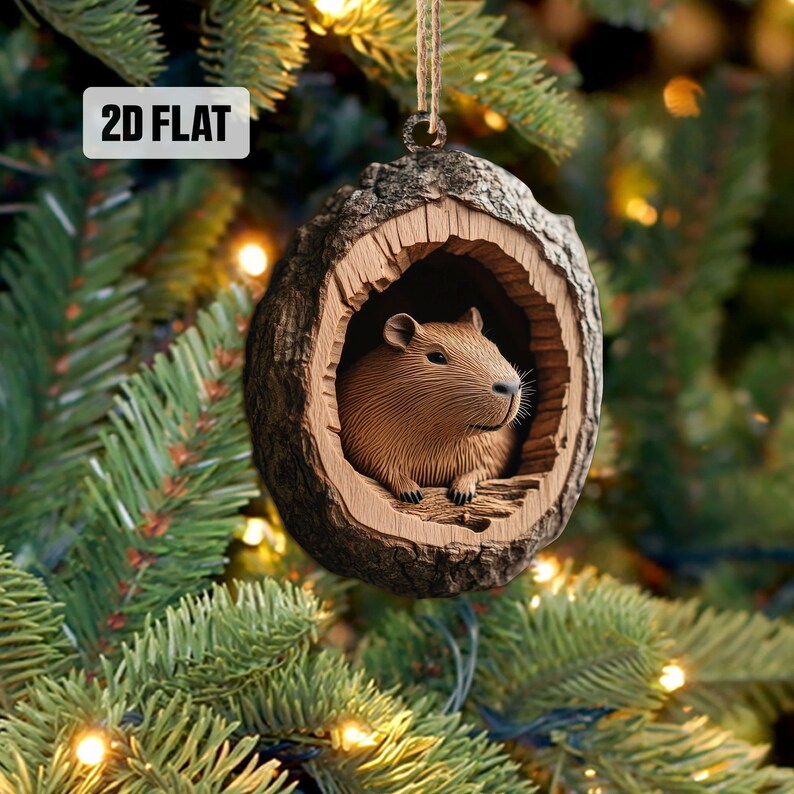 Cute Capybara 2D Flat Ornament, Capybara Rearview Mirror Car ...