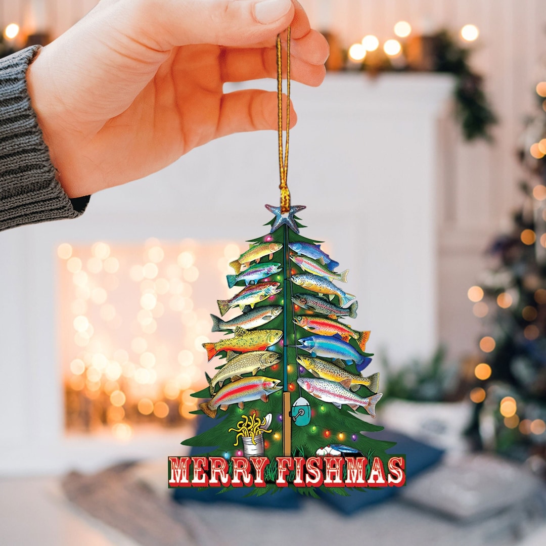 Fishing Flat 2D Ornament Merry Fishmas Christmas Tree - Etsy