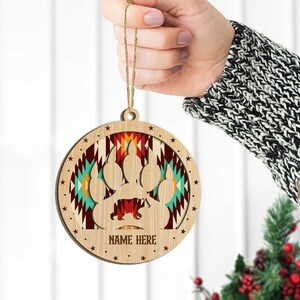Personalized Native American Layered Wood Ornament, Custom Indigenous ...