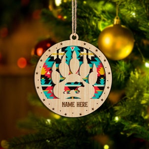 Personalized Native American Layered Wood Ornament, Custom Indigenous ...