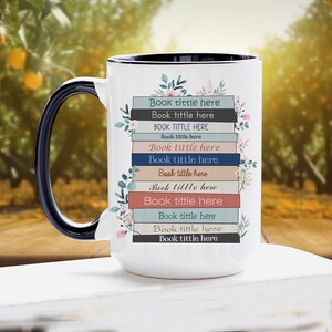 Personalized Book Mug, Favorite Book Mugs, Favorite Bookshelf Coffee ...