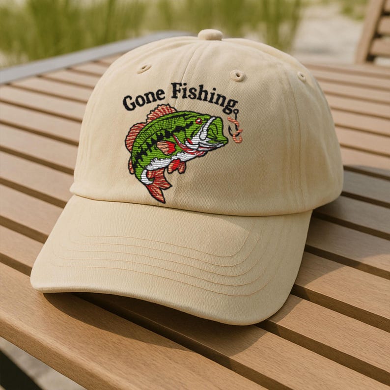 Custom Embroidered Fishing Cap, Embroidered Fishing Hat, Embroidered ...