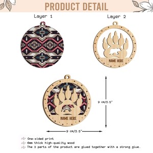 Personalized Native American Layered Wood Ornament, Custom Indigenous ...