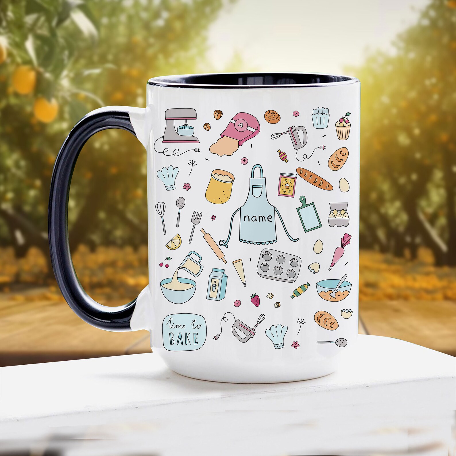 Personalized Baking Mug, Baking/cooking Elements Coffee Mug, Custom ...