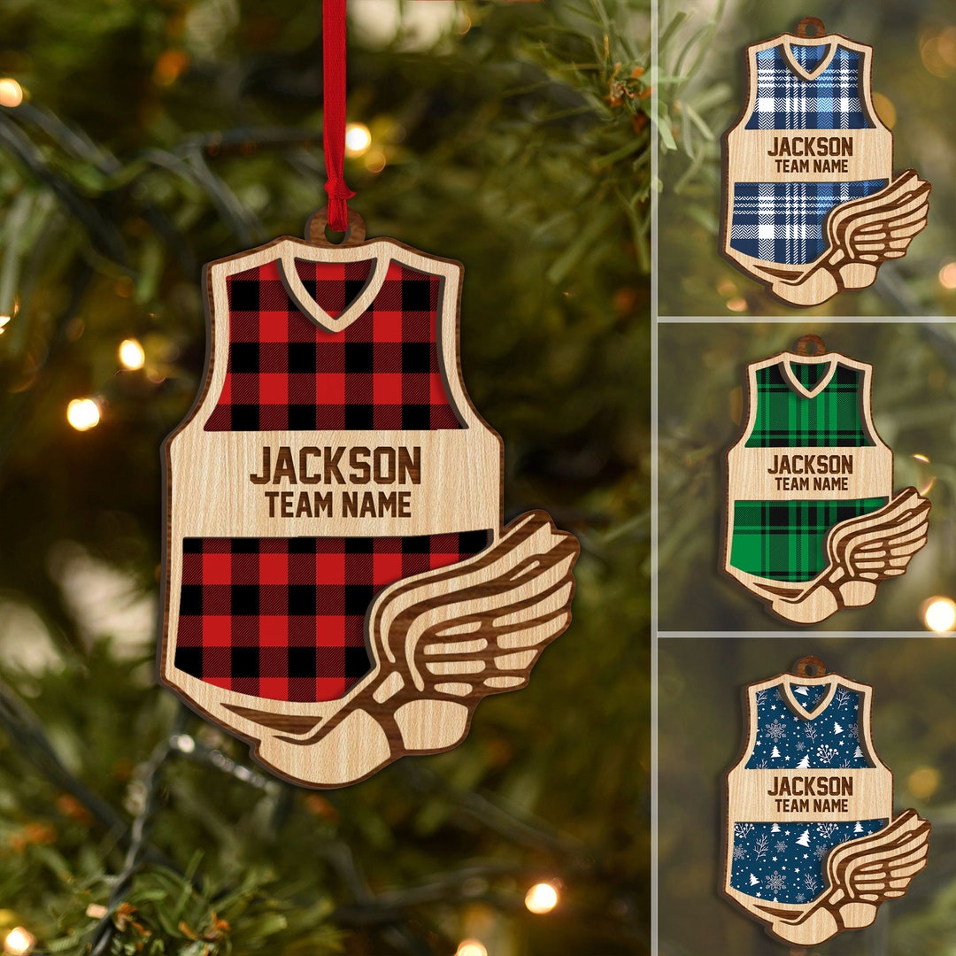 Personalized Track and Field Layered Wood Ornament, Custom Runner ...