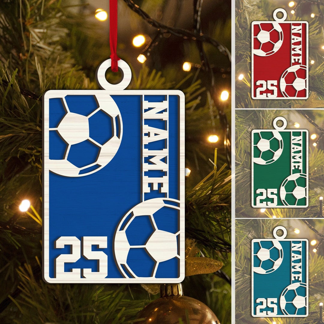 Personalized Soccer Layered Wood Ornament, Custom Soccer Player ...