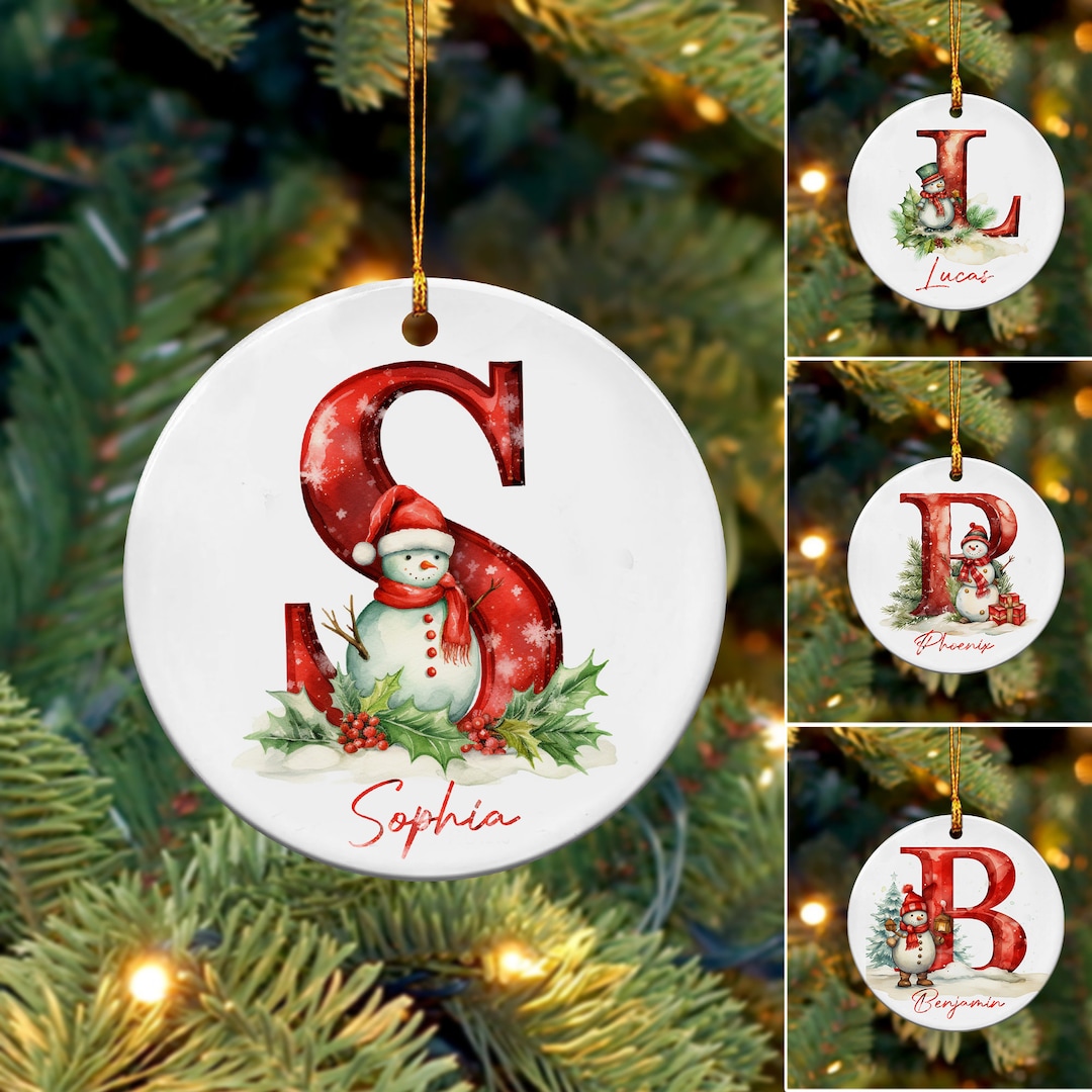 Personalized Alphabet Letter Ceramic Ornament, Custom Initial Letter ...