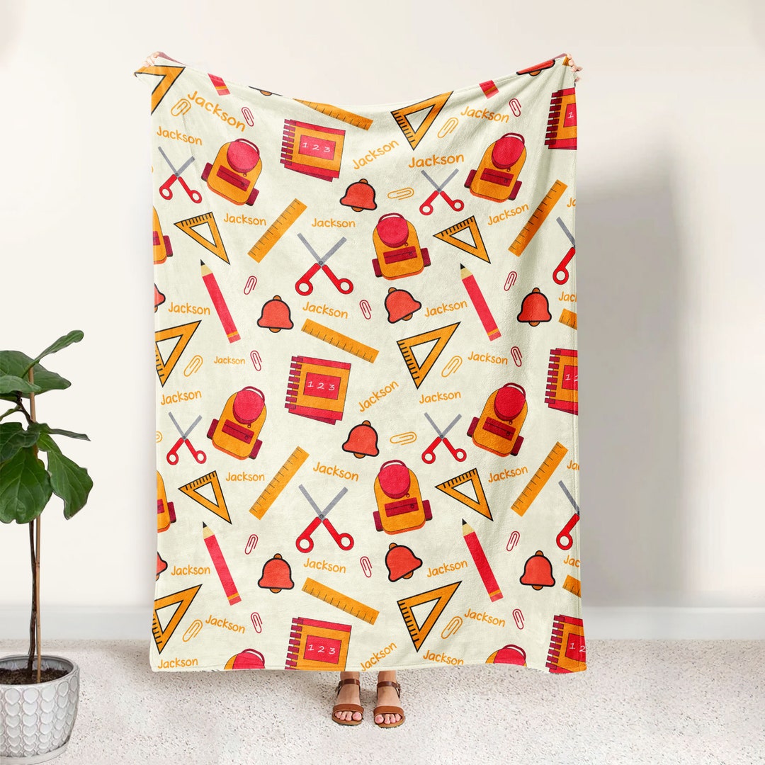 Personalized Back to School Blanket, Teacher Blanket, Custom Name Soft ...