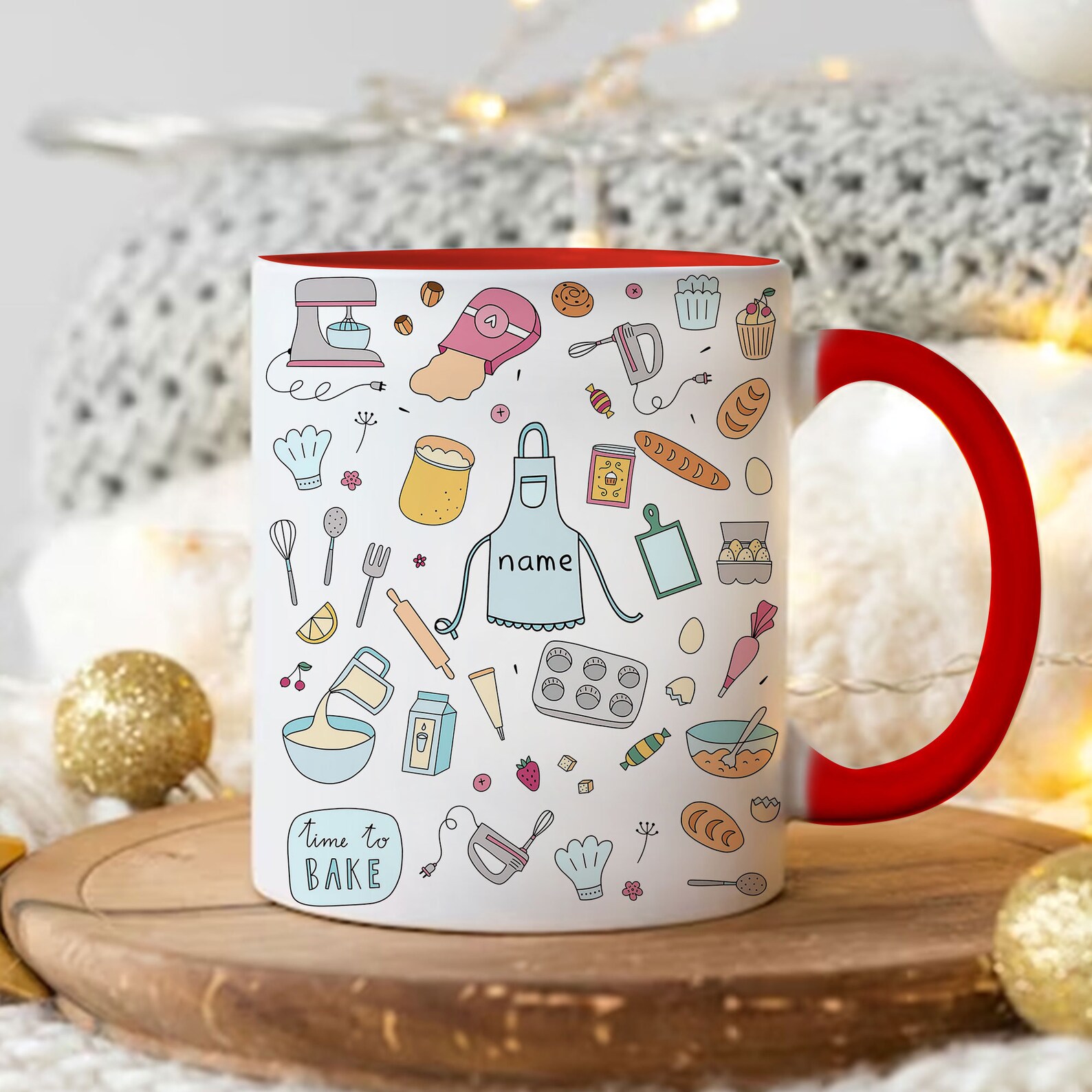Personalized Baking Mug, Baking/cooking Elements Coffee Mug, Custom ...