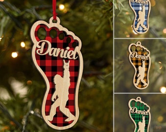 Big Foot Yeti Sasquatch Dragging Christmas Tree 2-layer Laser Cut Wood ...