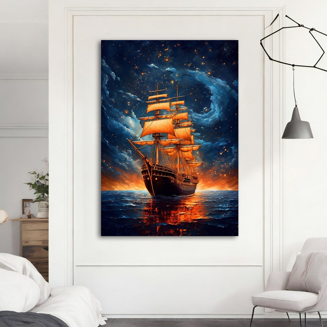 Sailing Ship Canvas Art Ship Poster Sailing Ship Print Landscape