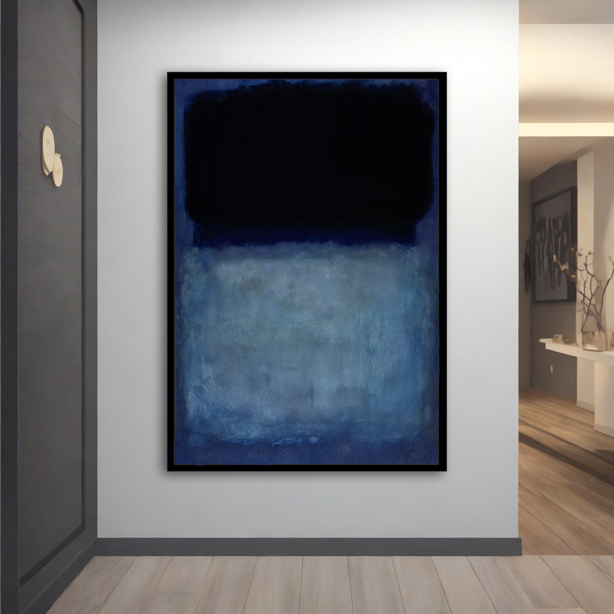 Mark Rothko Black and Blue Canvas Painting, Mark Rothko Wall Art, Mark ...