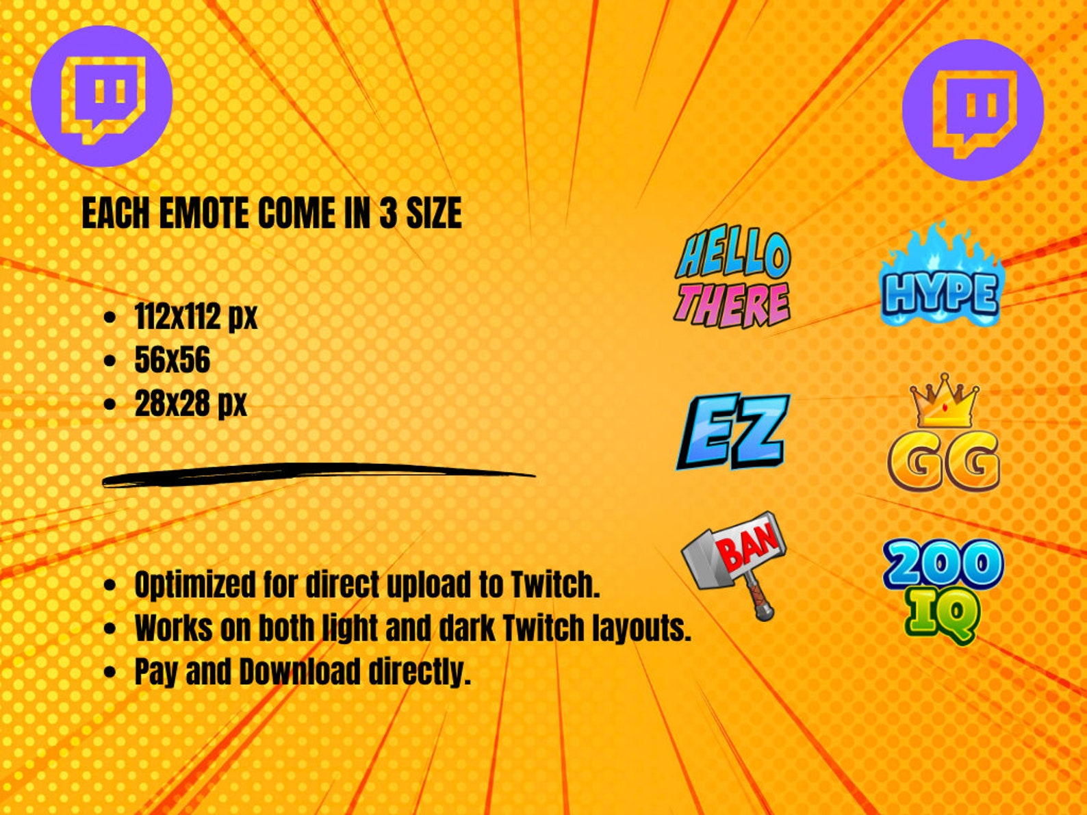 Pack 21 Twitch Emote, Discord Emotes, Hello There Emote, GG Emote, Text ...