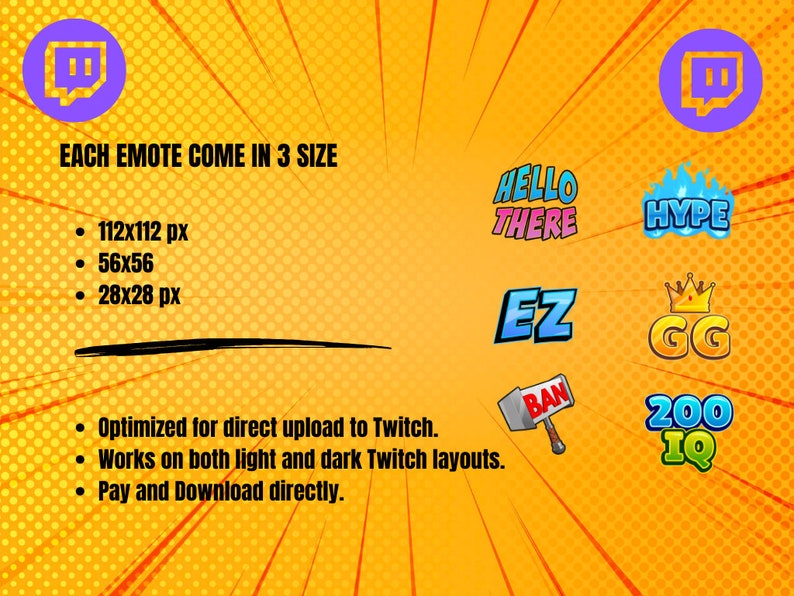 Pack 21 Twitch Emote, Discord Emotes, Hello There Emote, GG Emote, Text ...
