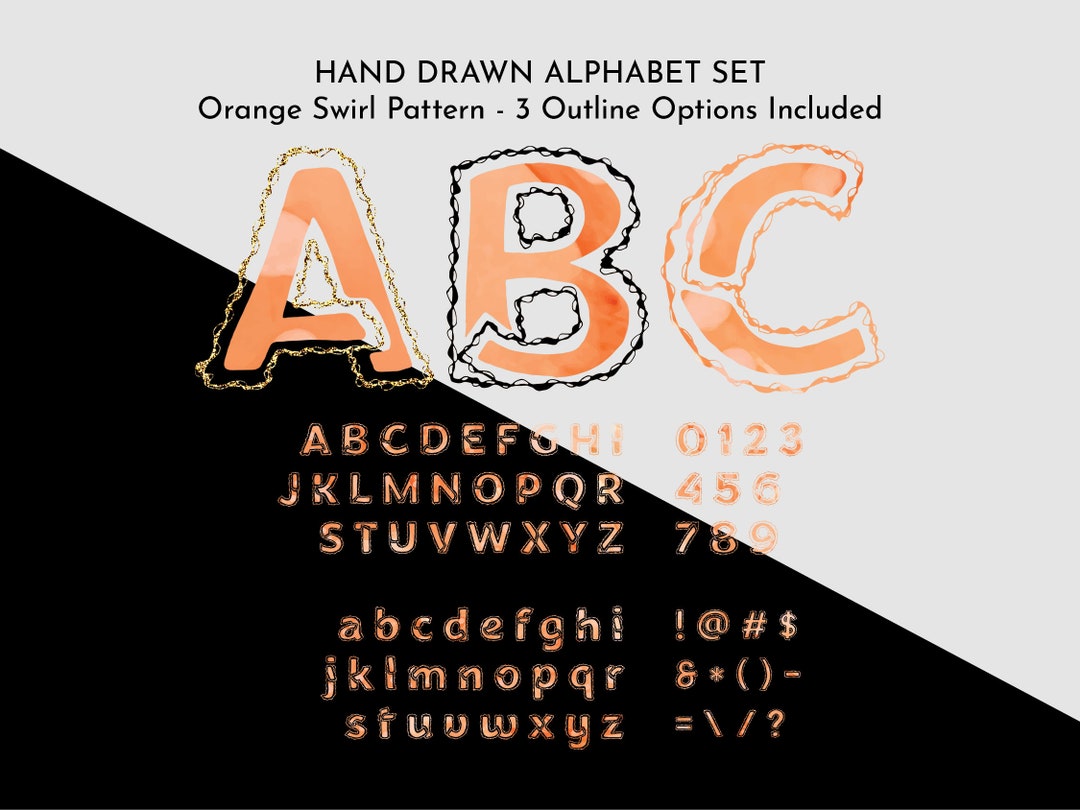 Decorative Letters Complete Alphabet Hand Drawn Monogram Lettering ...