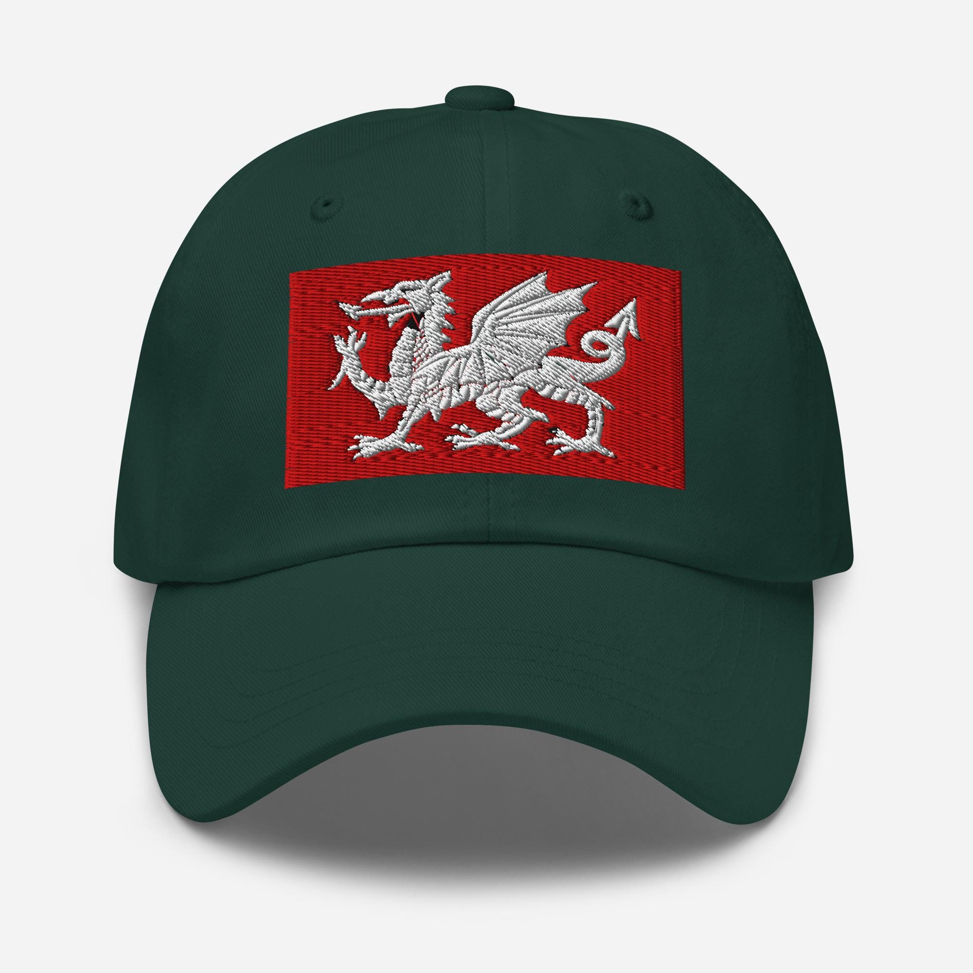 Anglo Saxon Hat, White Wyvern Flag Embroidered Adjustable Dad Cap ...