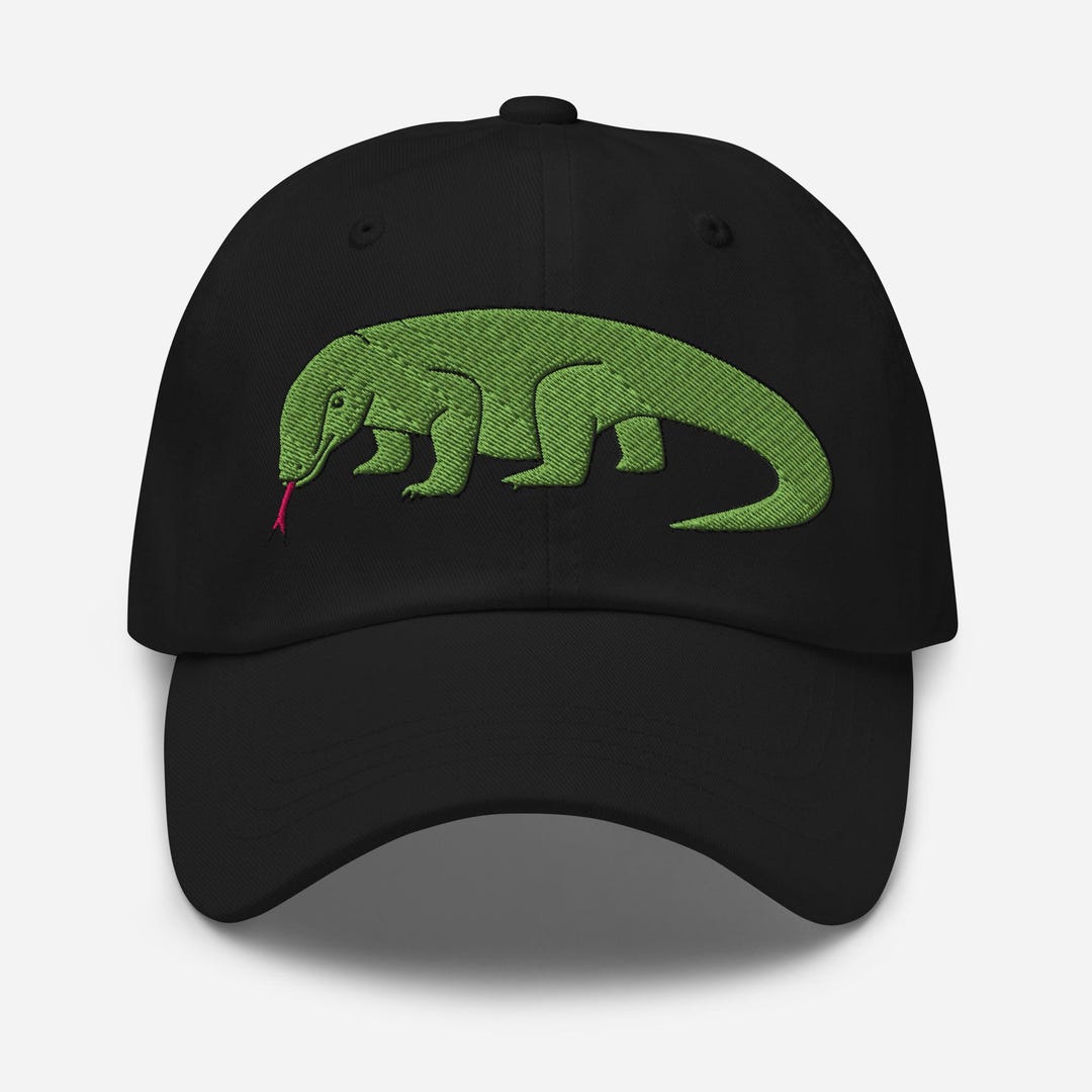 Komodo Dragon Hat, Embroidered Adjustable Cotton Dad Cap, Komodo Dragon ...