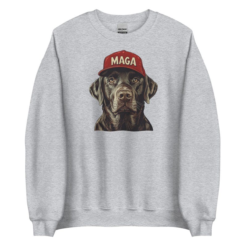 Chocolate Labrador Wearing MAGA Hat Sweatshirt, Funny Chocolate Lab ...