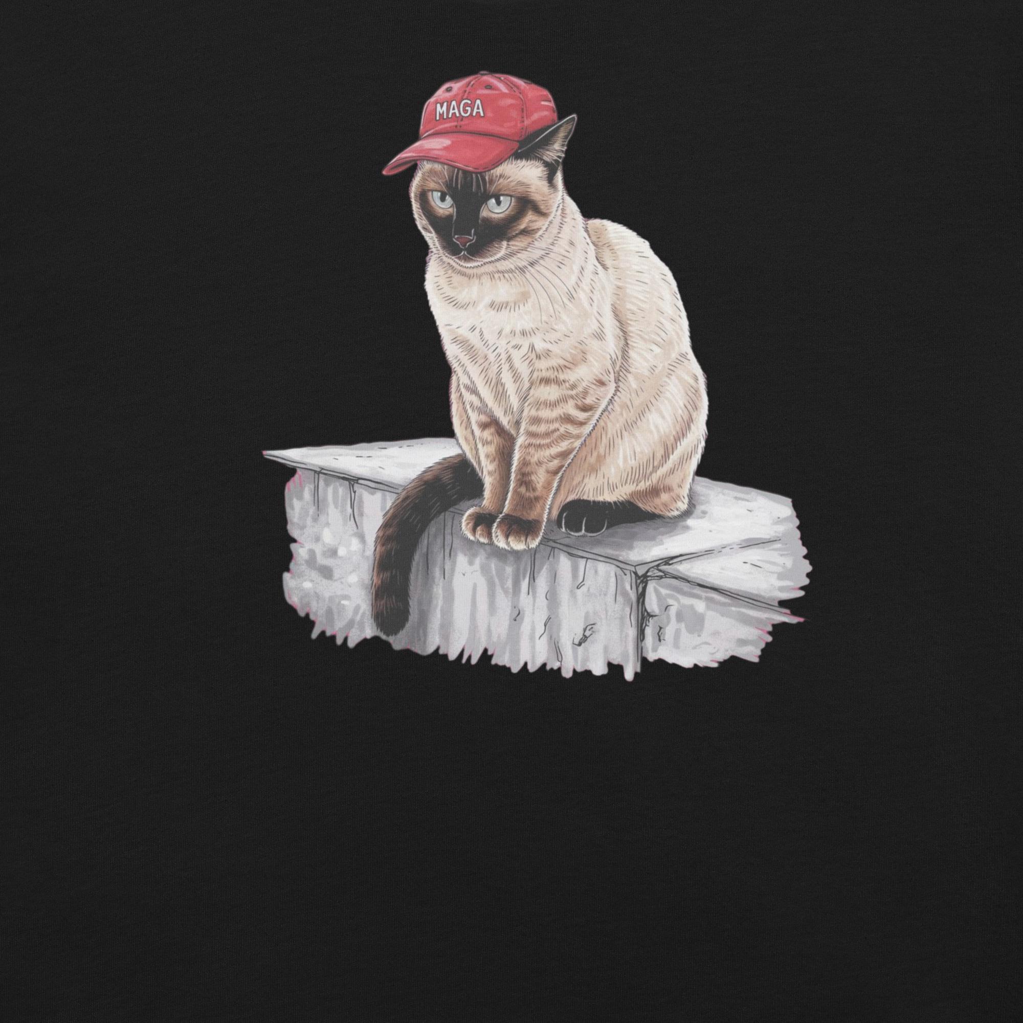 Siamese Cat Wearing MAGA Hat Tshirt, Cats for Trump, Siamese Cat Owner ...