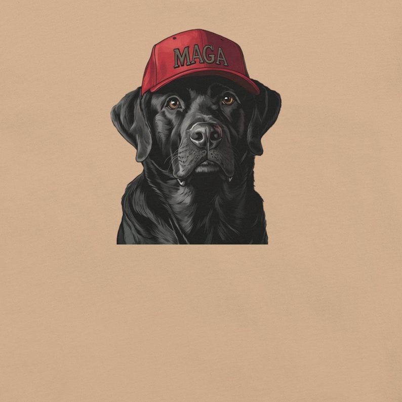 Black Labrador Wearing MAGA Hat Shirt, Funny Black Lab Tshirt, Dogs for ...