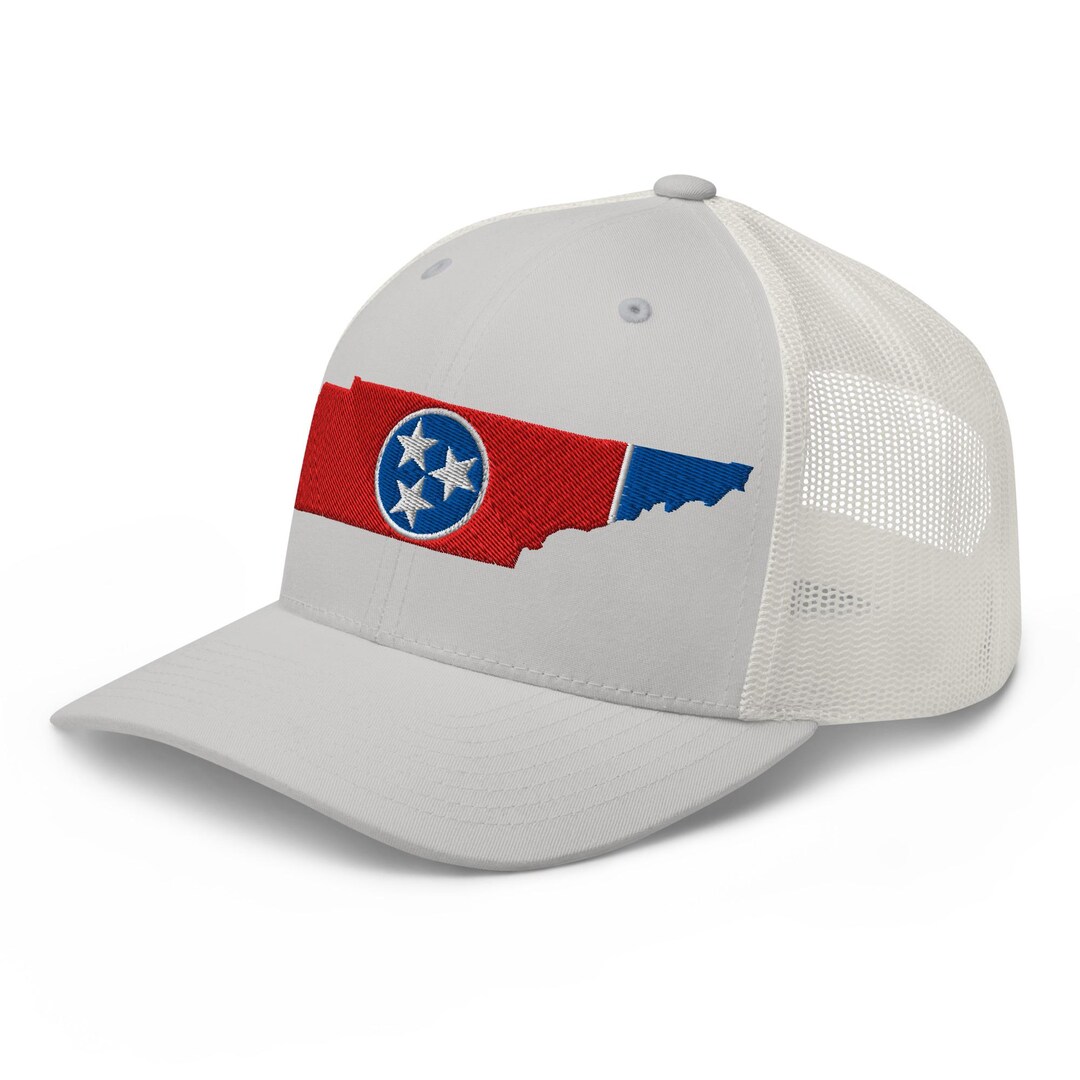Tennessee State Flag Hat, EMBROIDERED Adjustable Mesh Trucker Cap ...