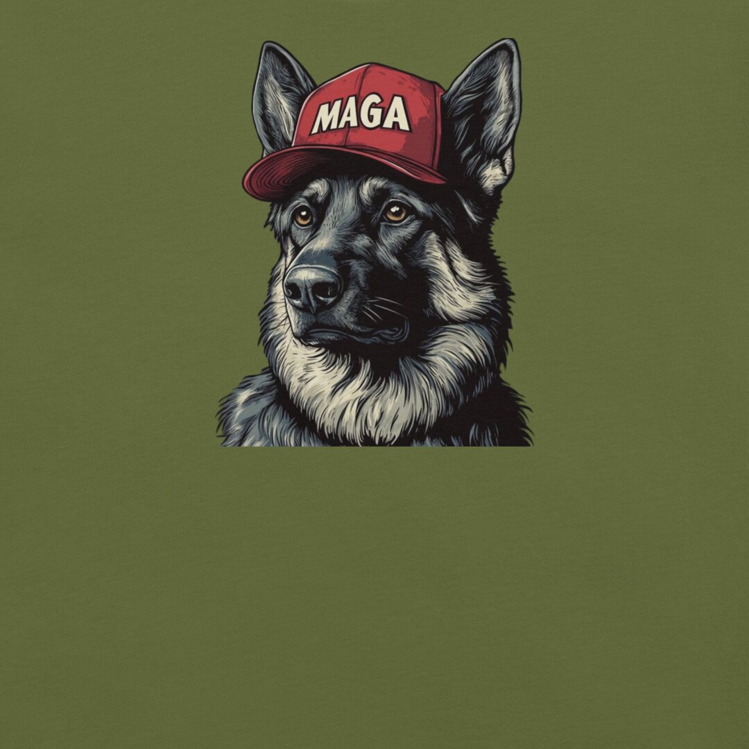 German Shepard Wearing MAGA Hat Shirt, Funny Trump 2024 MAGA Shirt ...