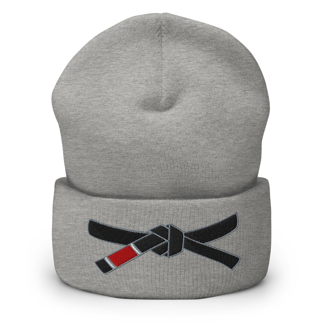 Black Belt Beanie, Embroidered Cuffed Beanie Hat, Martial Arts Black ...