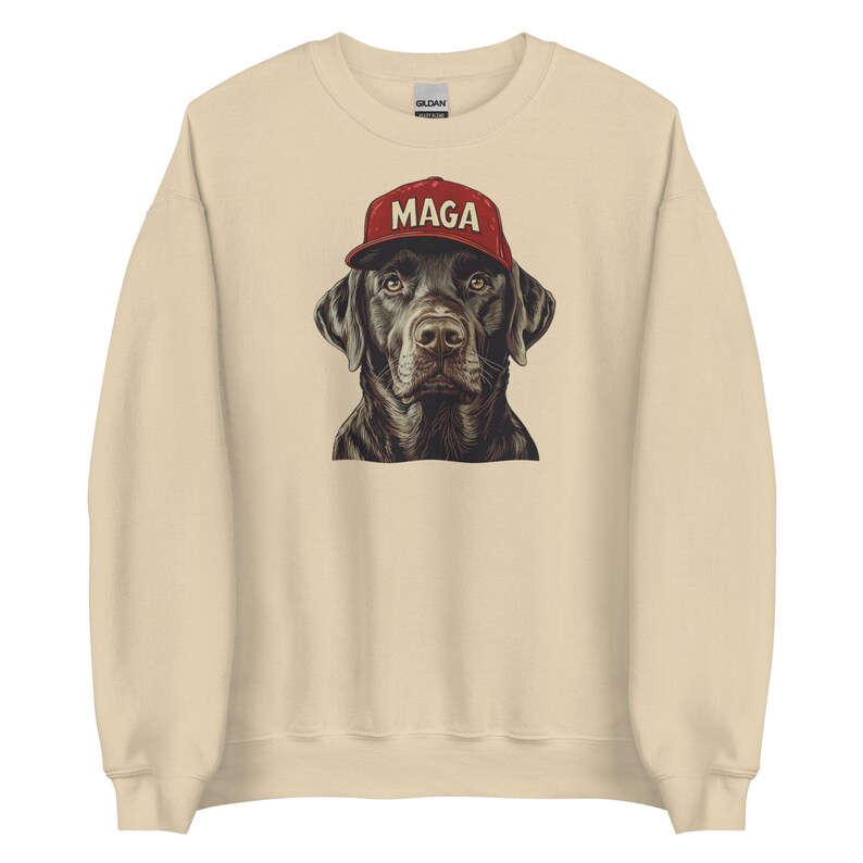 Chocolate Labrador Wearing MAGA Hat Sweatshirt, Funny Chocolate Lab ...