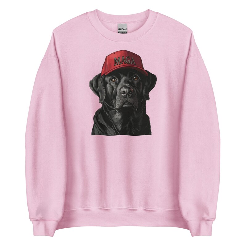 Black Labrador Wearing MAGA Hat Sweatshirt, Crewneck Long Sleeve ...