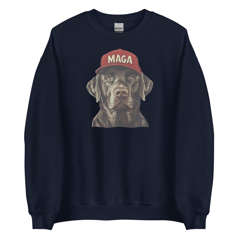 Chocolate Labrador Wearing MAGA Hat Sweatshirt, Funny Chocolate Lab ...