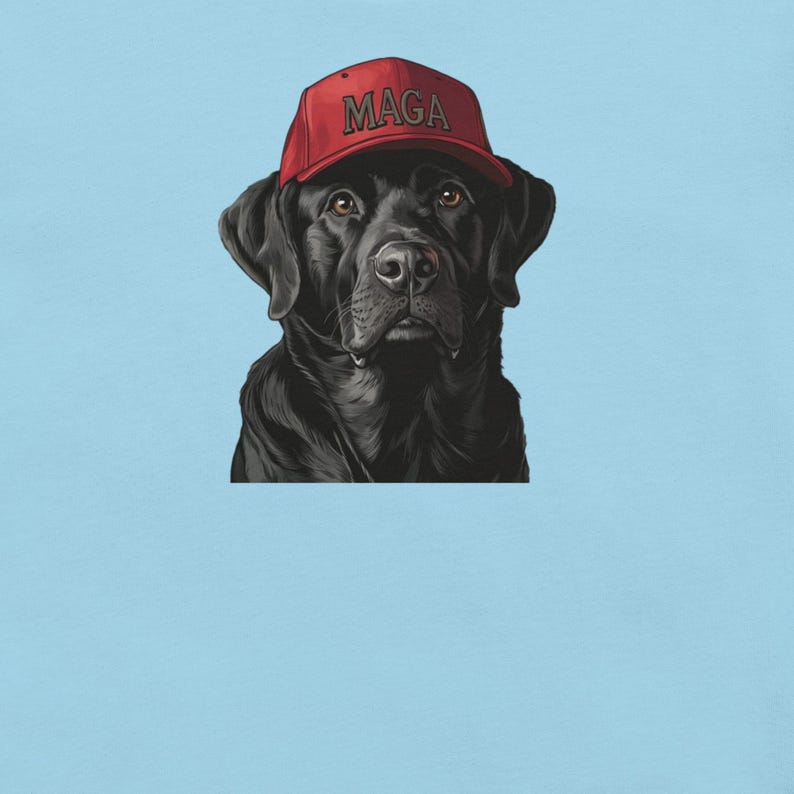 Black Labrador Wearing MAGA Hat Shirt, Funny Black Lab Tshirt, Dogs for ...