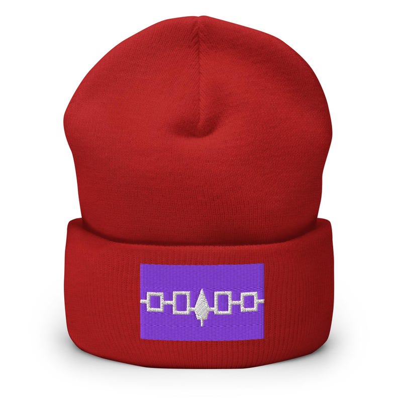 Iroquois Beanie, Iroquois Nation Flag Embroidered Cuffed Beanie Hat ...